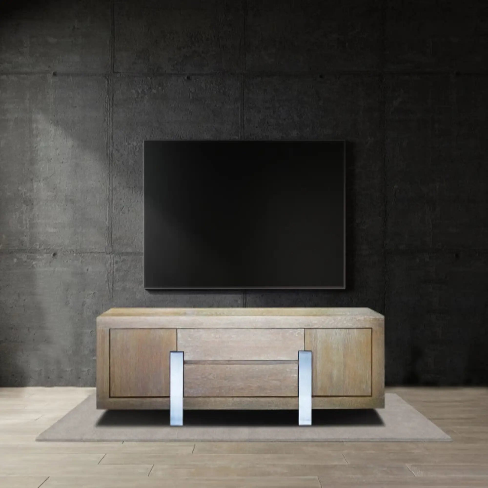 Prague Tv Unit Natural Oak Grey – Essops Home