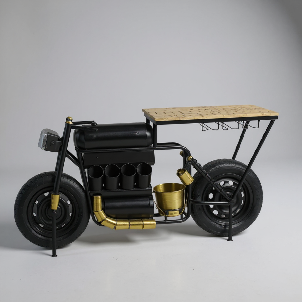 Bombay Iron Wooden Bike Bar Table – Essops Home