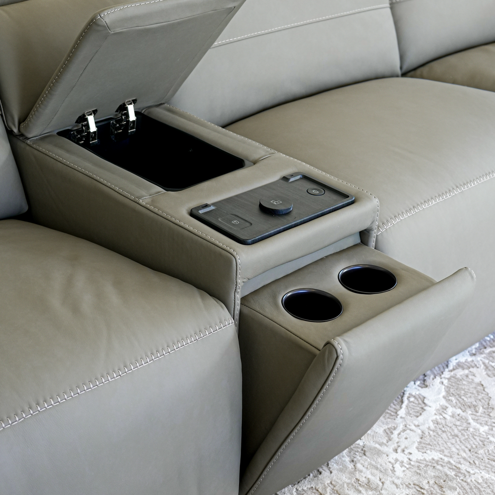 Cortiva Electric Motion Corner Full Leather Lounge Set – Essops Home
