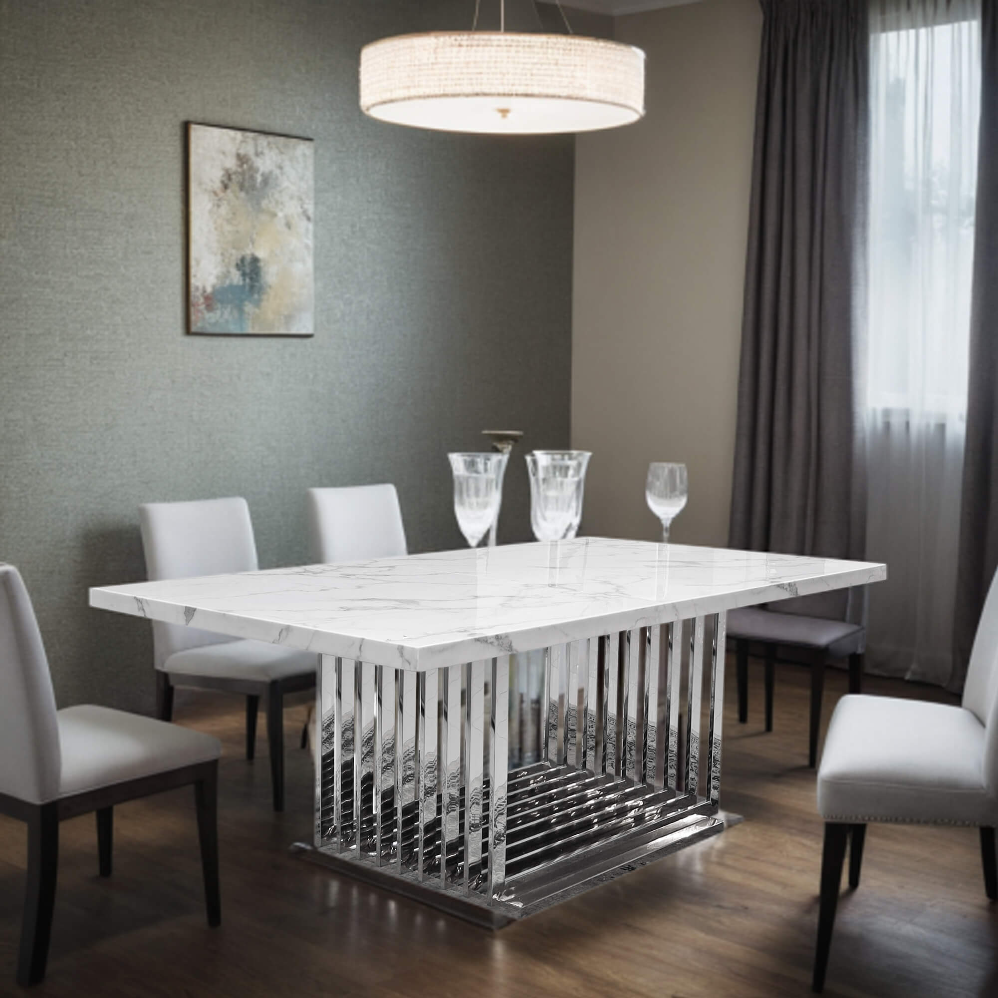 Luson Dining Table E-Marble Top – Essops Home
