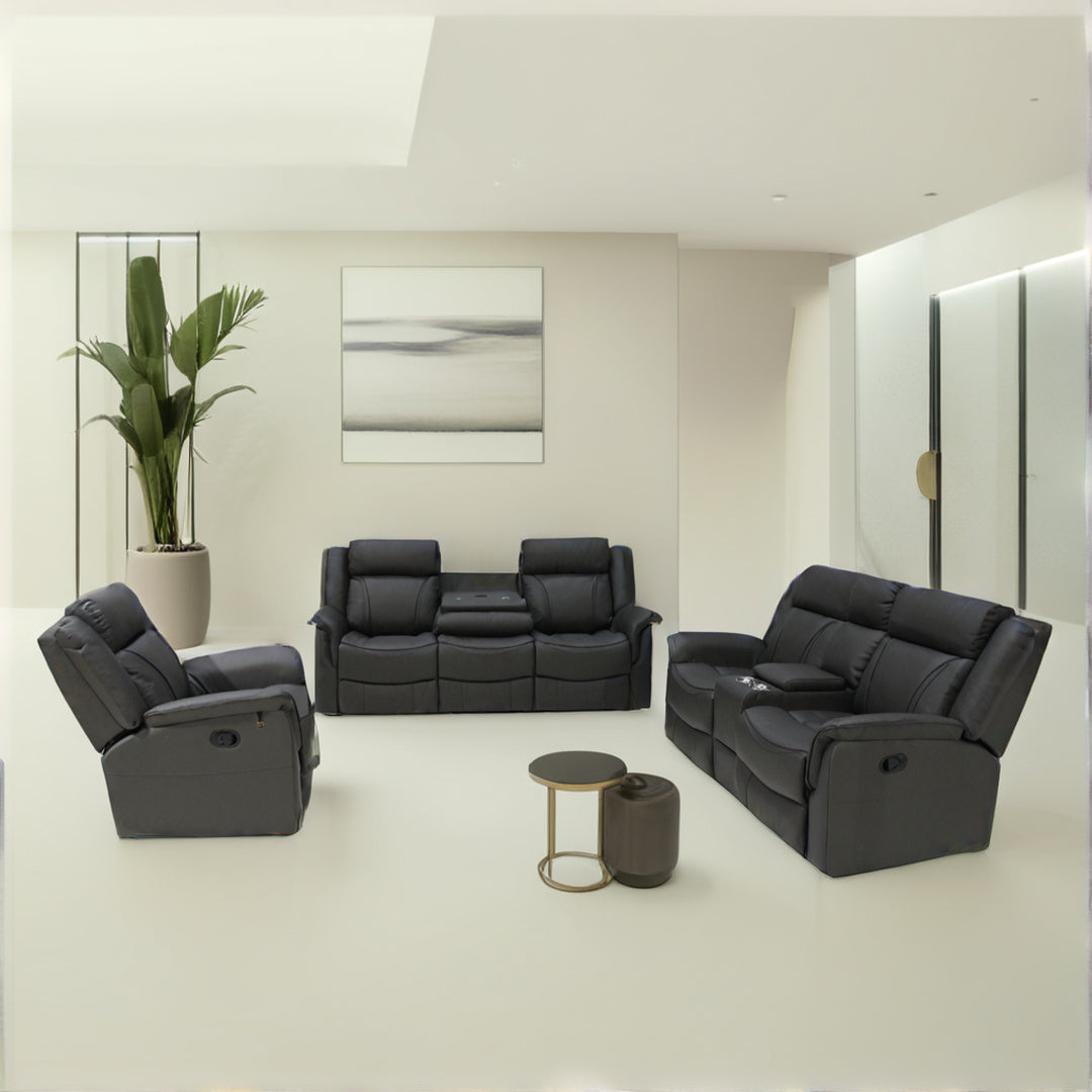 Romano 3pce Full Leather Recliner Lounge Set – Essops Home