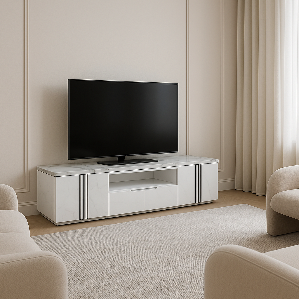 Luson TV Unit Silver Stand E-Marble TV05 – Essops Home
