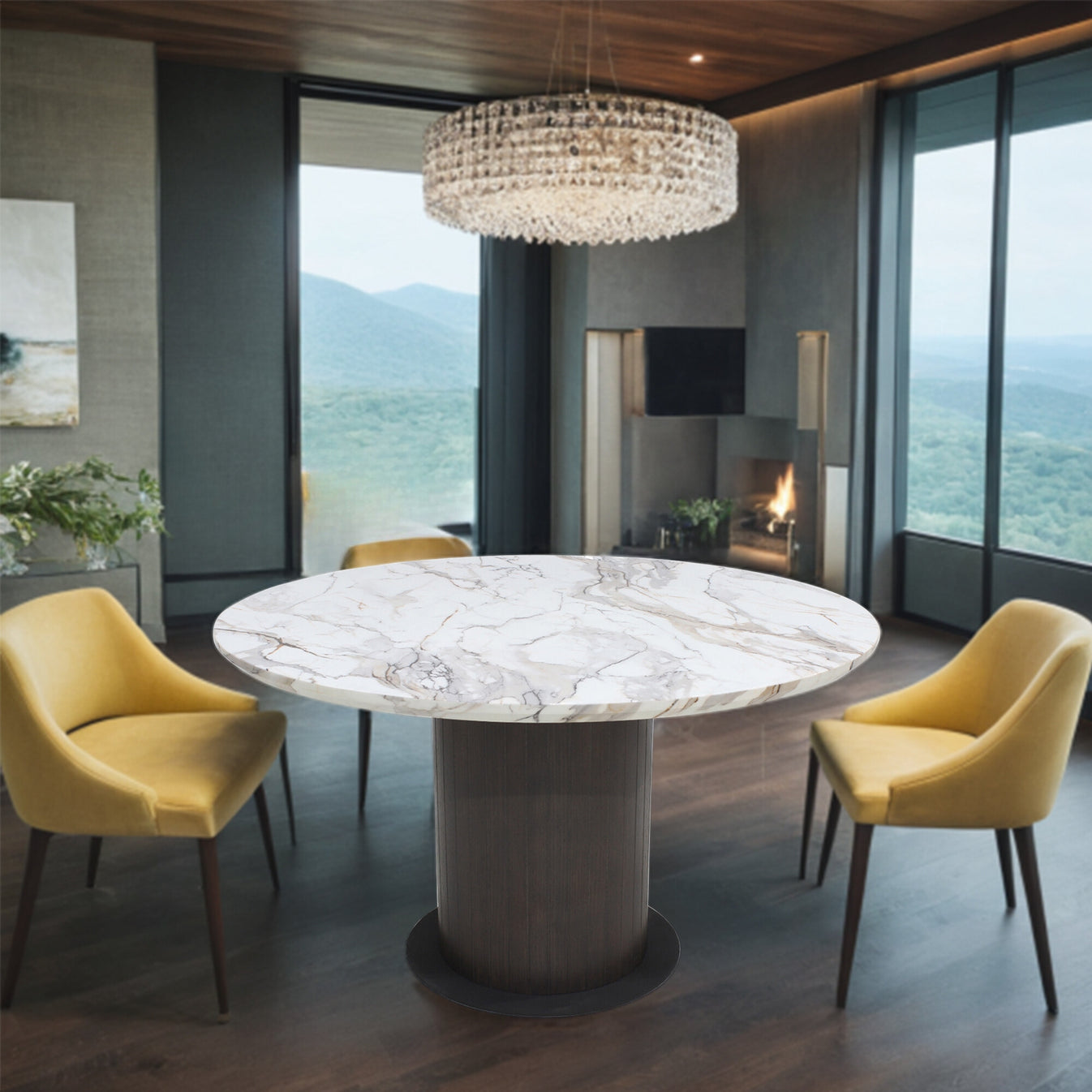 Diablo Dining Table E-Marble Top Round – Essops Home